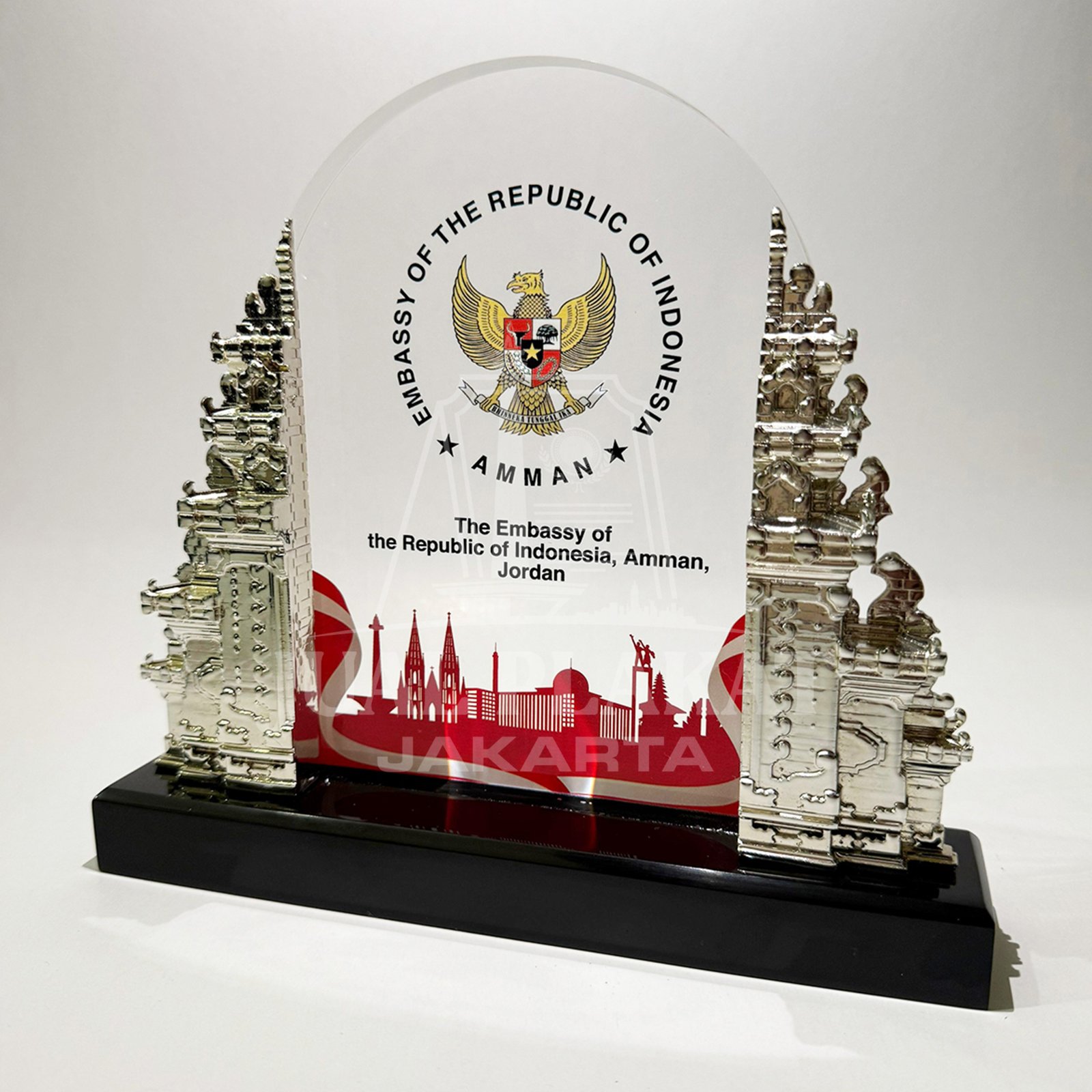 Plakat Cenderamata Diplomatik Eksklusif – Akrilik Kombinasi Fiber Motif ...